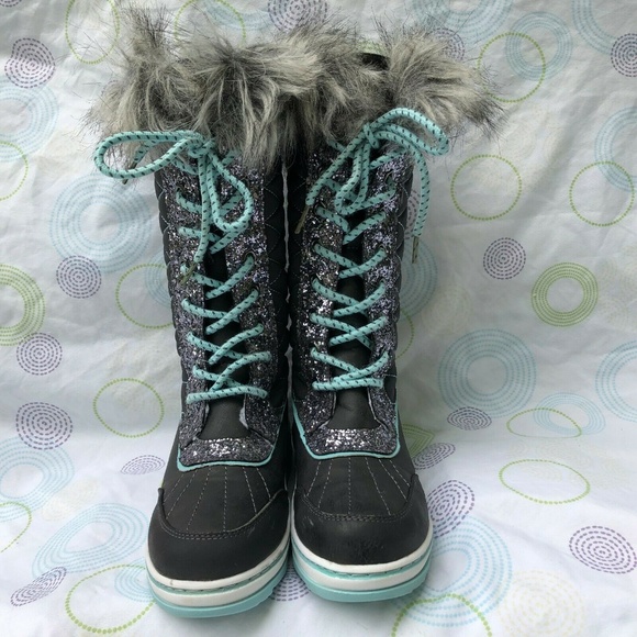 Justice | Shoes | Justice Fur Lace Quilted Tall Snow Boots Youth M ...